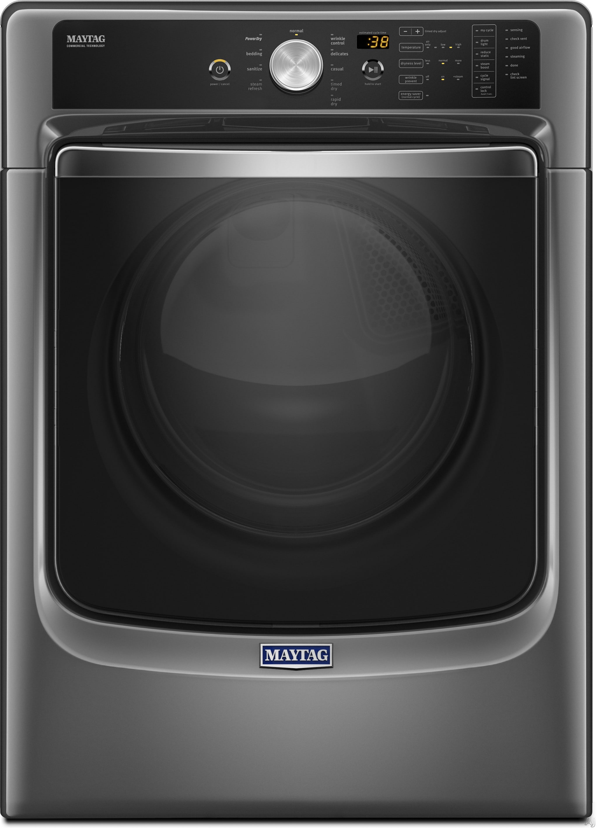 Maytag MED8200FC 27 Inch 7.4 cu. ft. Electric Dryer with Steam-Enhanced ...