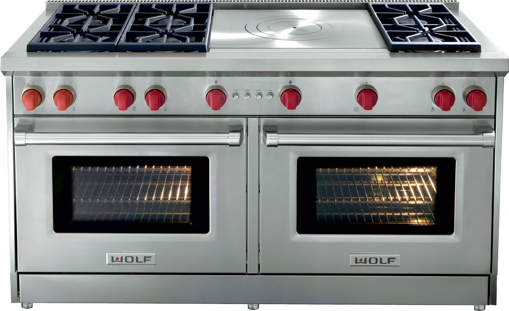 Wolf GR606CGLP 60 Inch Pro-Style Gas Range with 6 Dual-Stacked Sealed ...